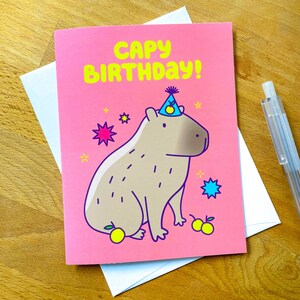 Capybara Birthday Card capy Birthday Animal - Etsy