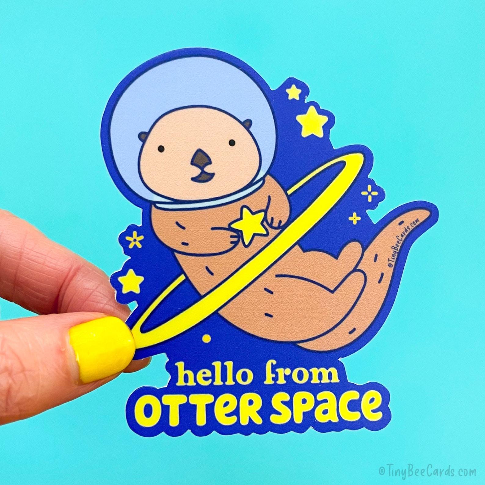 Cute Otter Vinyl Sticker "hello From Otter Space" - Funny Cute Sea ...