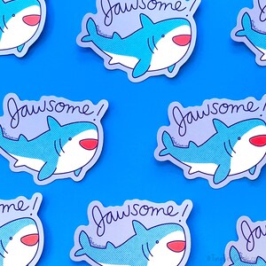 Shark Vinyl Sticker "jawsome!" - Etsy