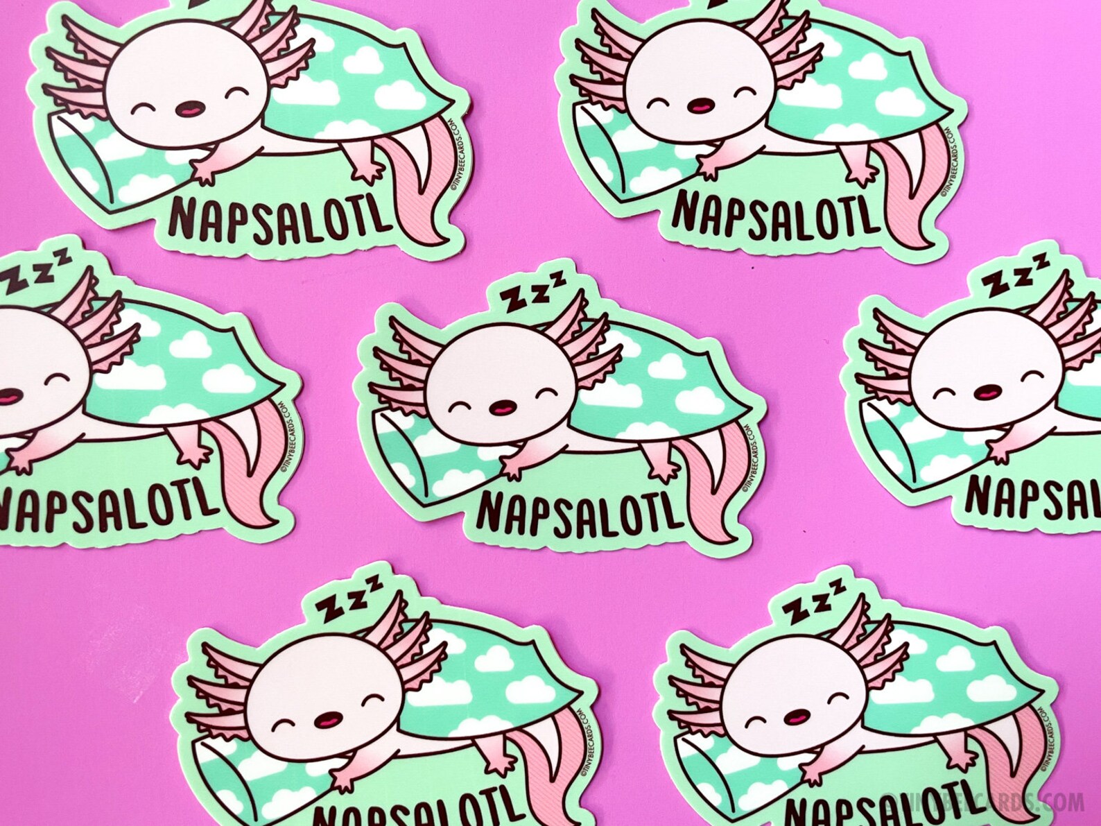 Axolotl Vinyl Sticker "napsalotl" - Love to Nap, Relax Sticker, Axolotl ...