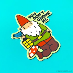 Gnome Sticker "you Don't Gnome Me" - Garden Gnome Vinyl Sticker, Fairy ...