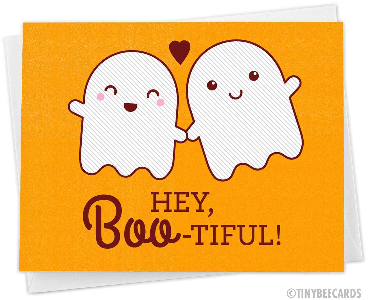 Funny Halloween Love Card Hey Boo-tiful | Etsy