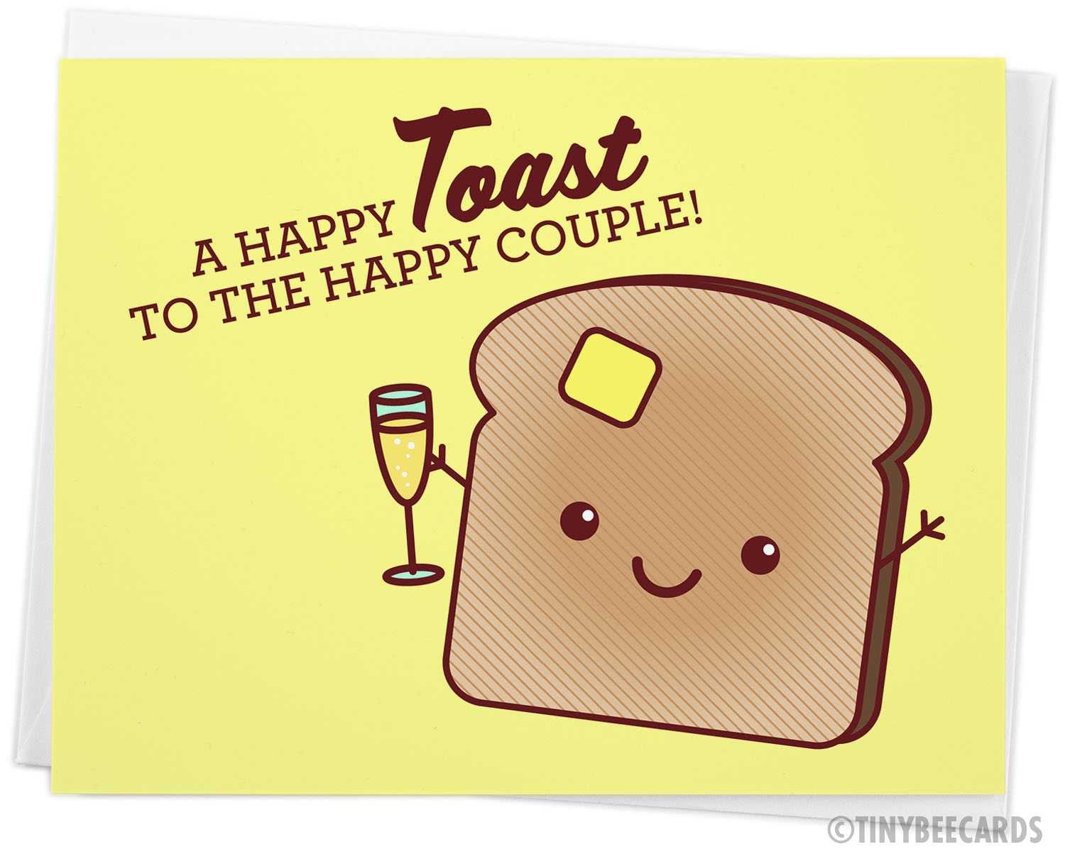 Cute Wedding Card happy Toast Wedding Card for - Etsy