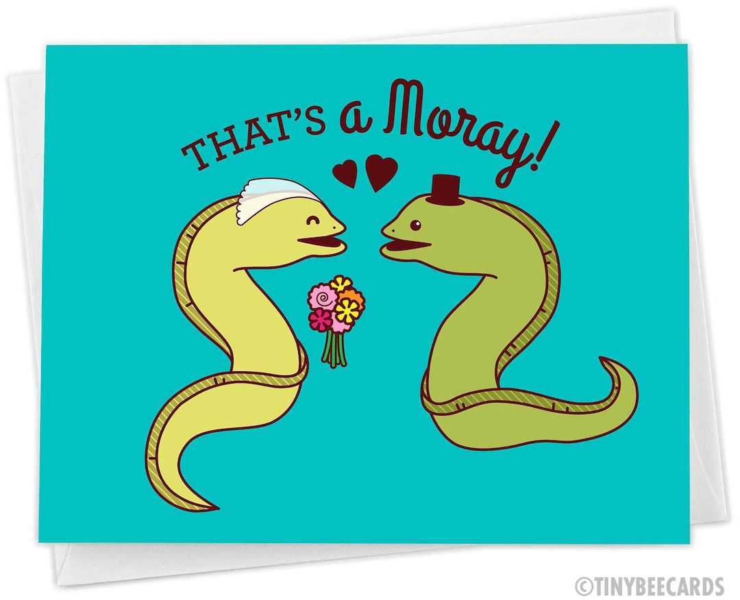 Funny Wedding Card "that's A Moray!" - Funny Moray Eel Card, Sea Life ...