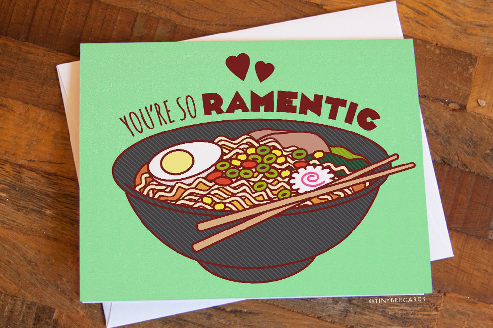 Funny Love Card you're so Ramentic Ramen - Etsy