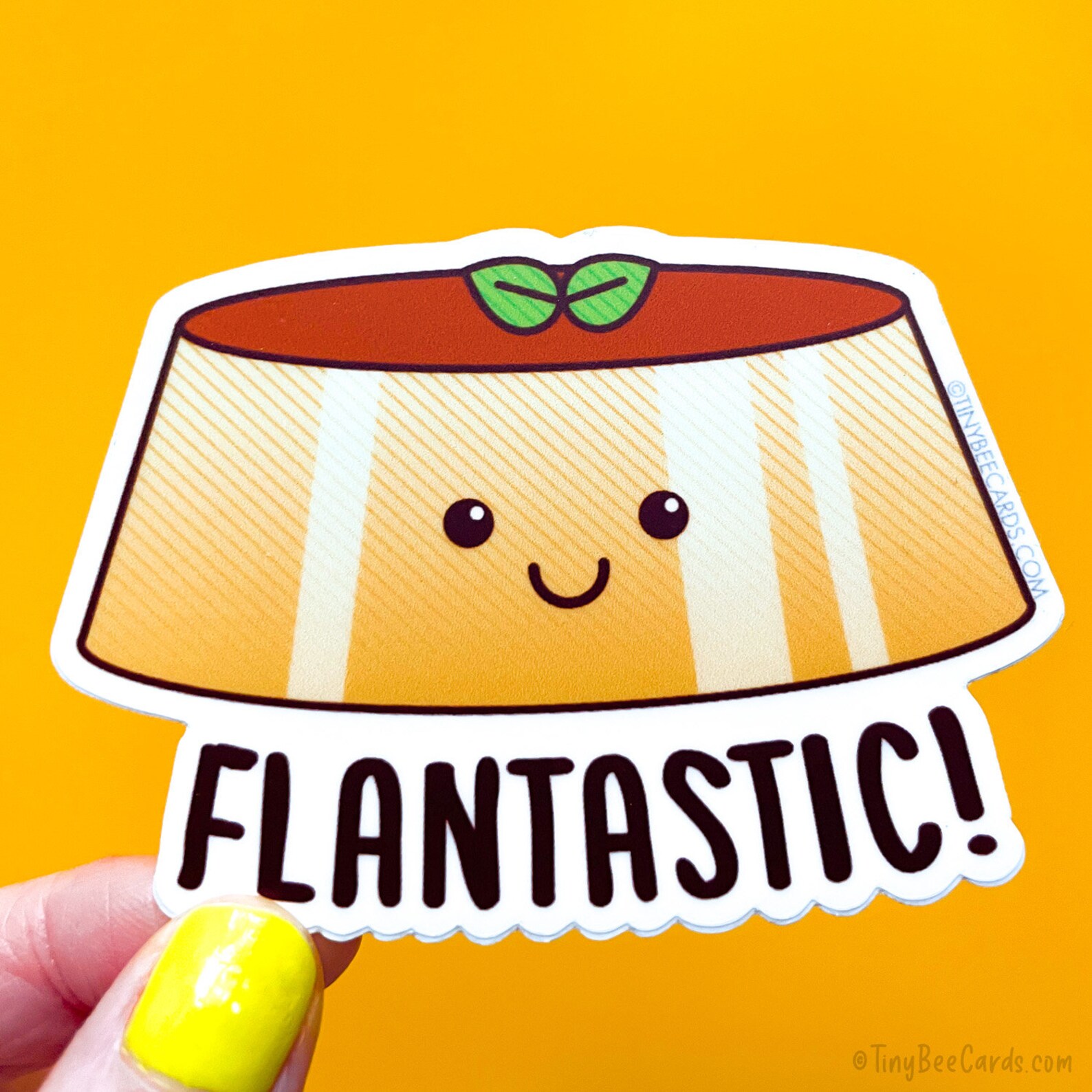 Flan Vinyl Sticker Pun flantastic Funny Vinyl - Etsy