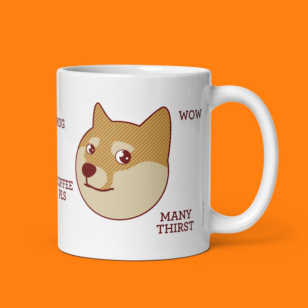 Funny Doge Mug - Internet Meme, Shibe Doge, Wow Coffee Plz, Shiba Inu ...