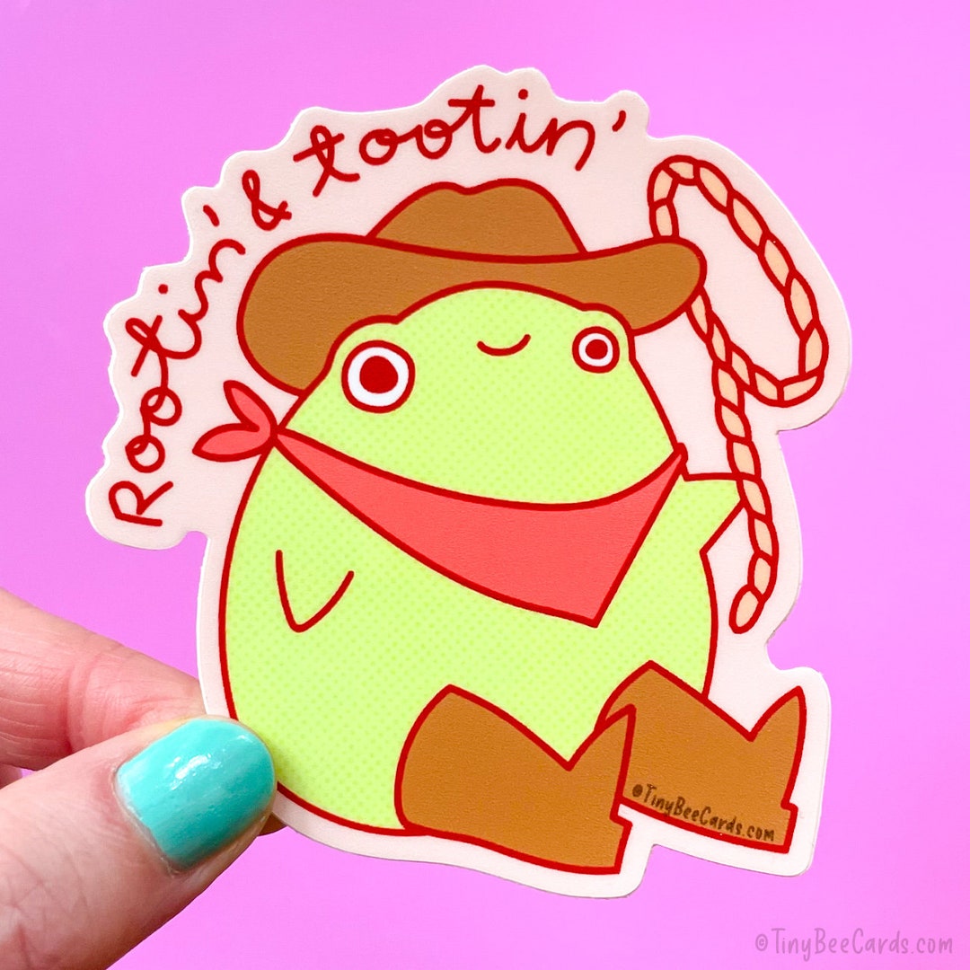 Cowboy Frog Vinyl Sticker - Rootin' and Tootin' Decal - Etsy