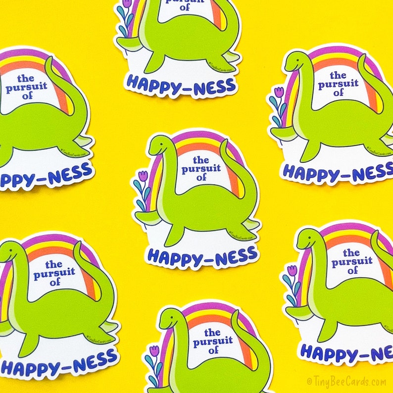 Nessie Cryptid Vinyl Sticker "pursuit of Happy-ness" - Funny Loch Ness ...