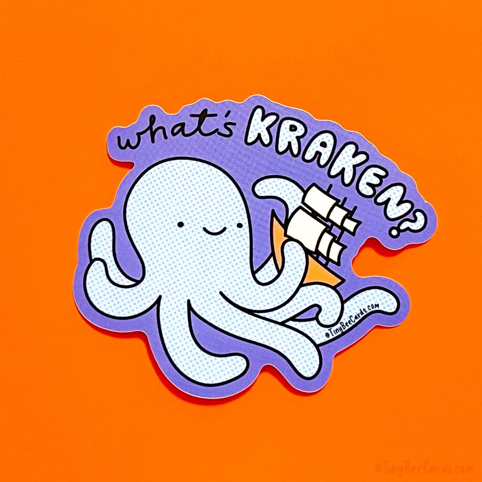 Kraken Vinyl Sticker "what's Kraken?" - Octopus Cryptid Decal ...