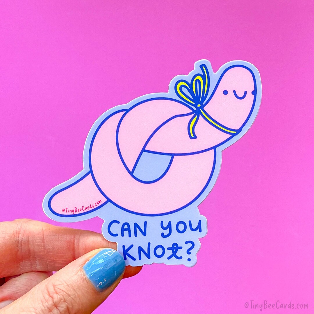 Earthworm Vinyl Sticker "can You Knot?" - Longboy Worm Illustration ...