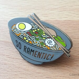 Ramen Hard Enamel Pin "so Ramentic" - Foodie Lapel Pin, Foodie Gift ...