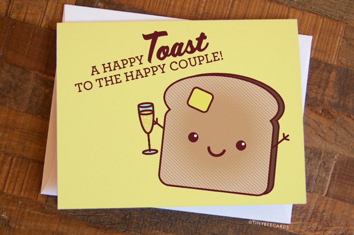 Cute Wedding Card happy Toast Wedding Card for - Etsy