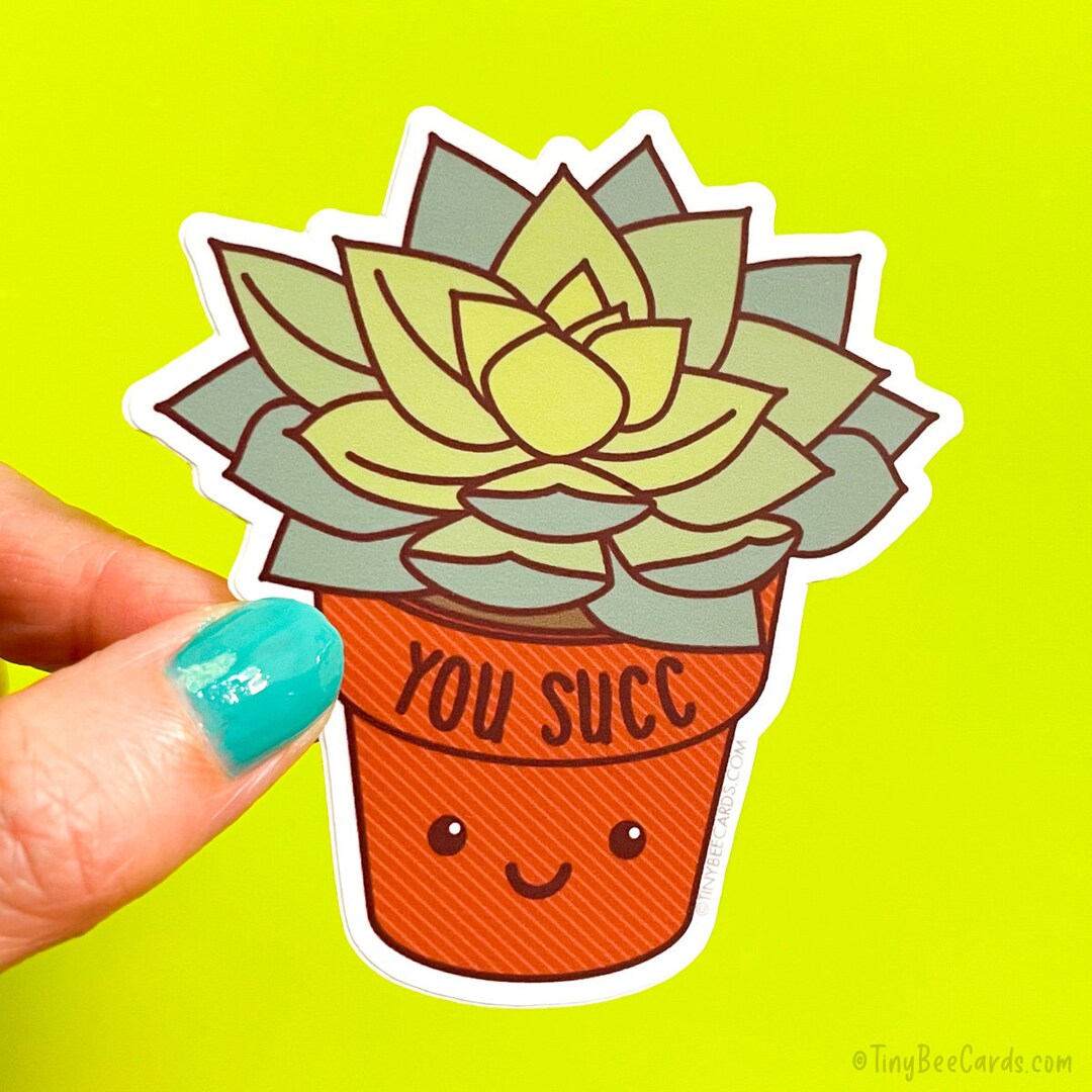 Funny Succulent Vinyl Sticker "you Succ" - Kawaii Succulent, Pun ...