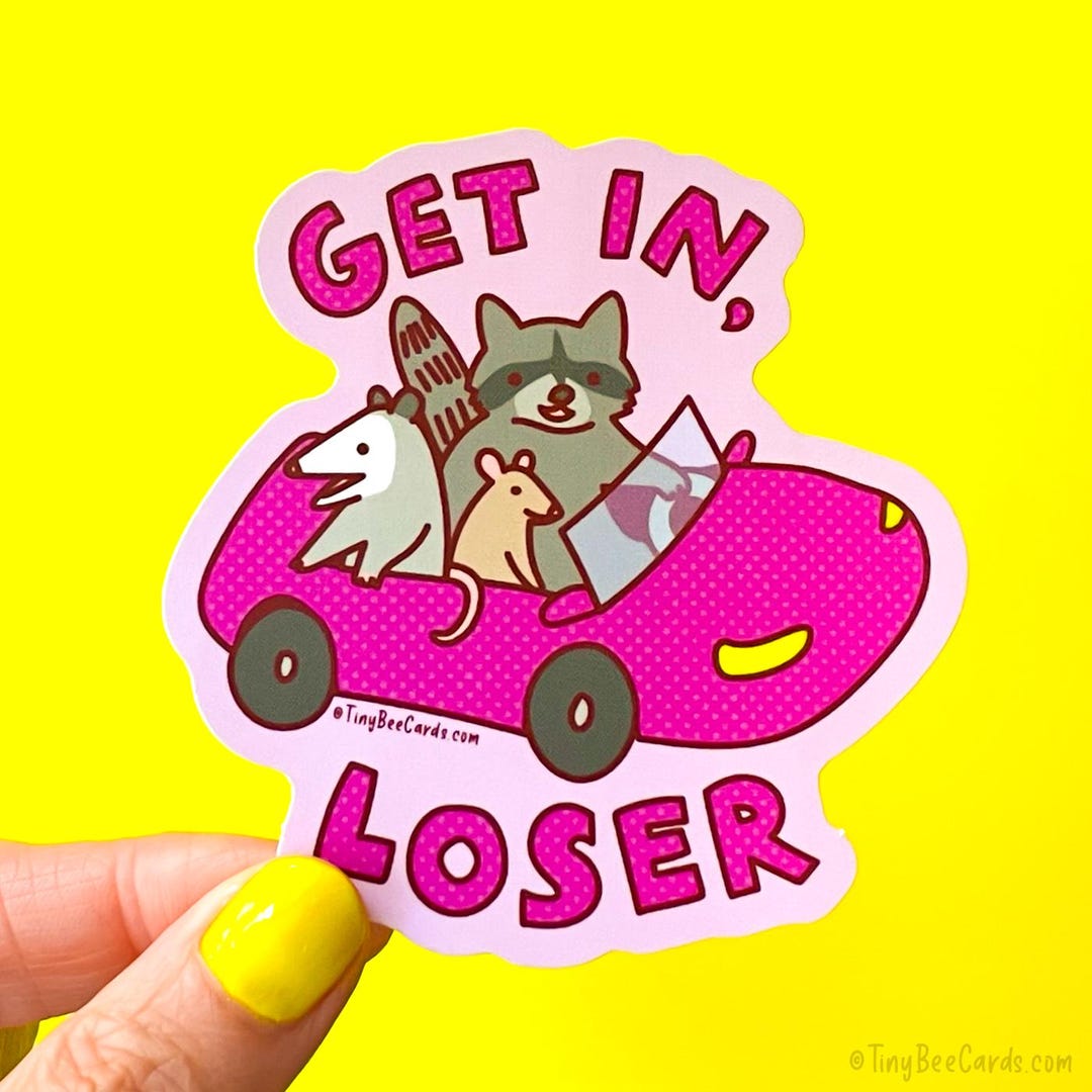 Get in Loser Trash Animals Vinyl Sticker - Raccoon Opossum Rat Water ...