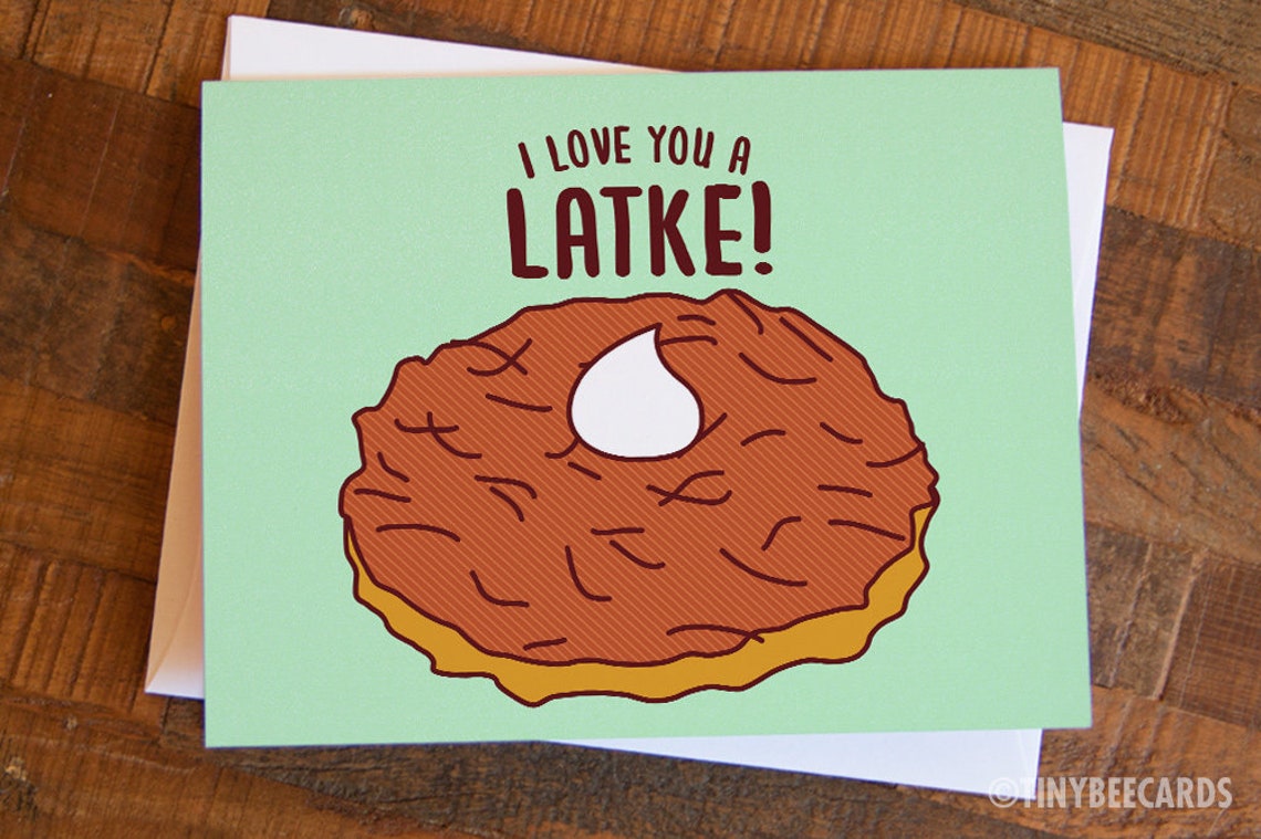 Hanukkah Latke Card love You a Latke Chanukkah - Etsy