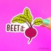Funny Rude Beet Sticker "beet It" - Cute Kawaii Veggie Decal, Water ...