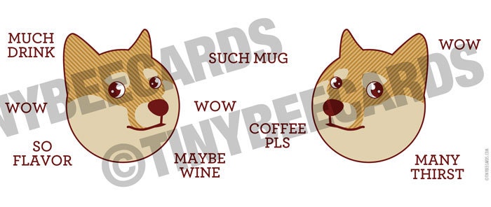 Funny Doge Mug Internet Meme Shibe Doge Wow Coffee Plz - Etsy