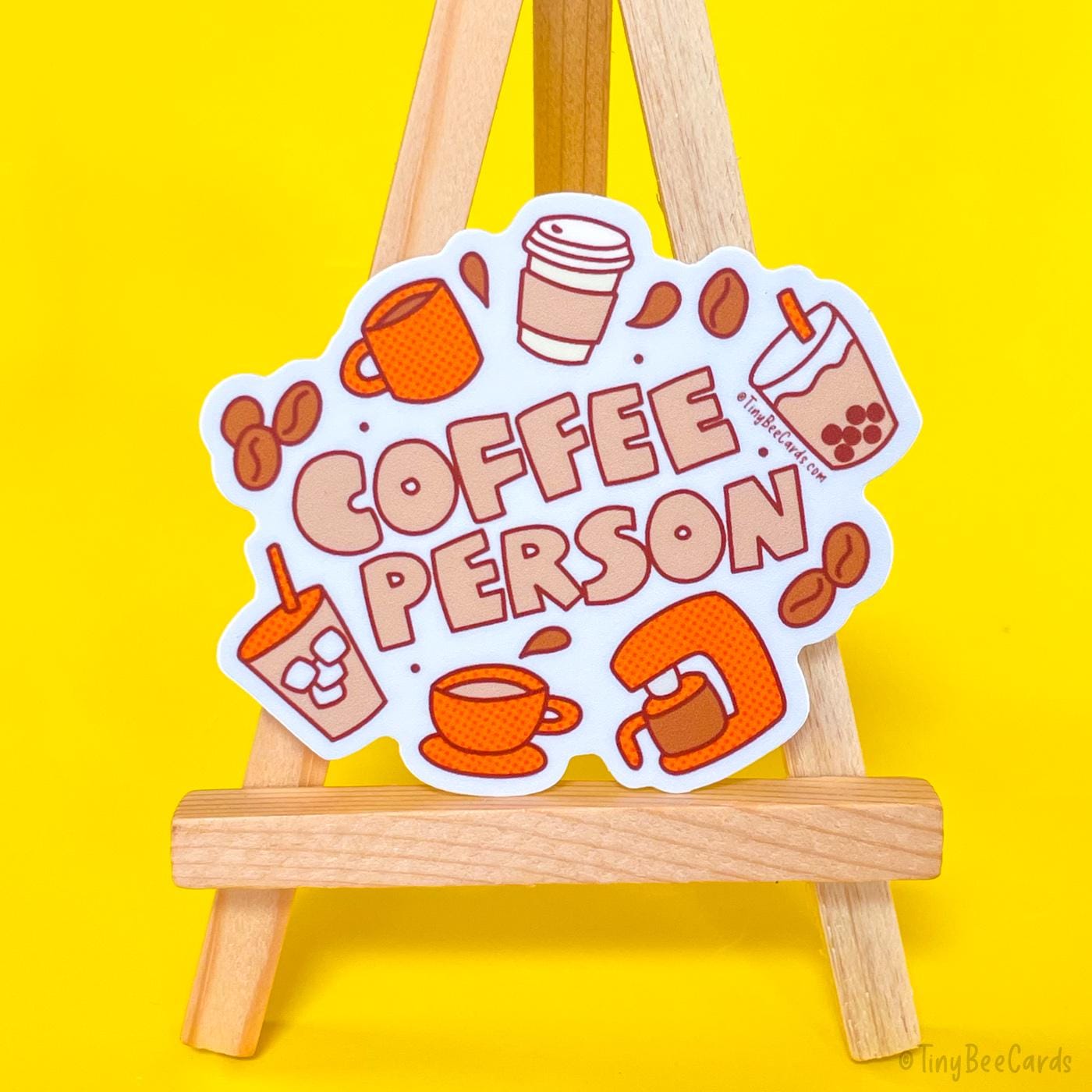 Coffee Person Vinyl Sticker, Gift for Coffee Lover, Hot Iced Boba Drip ...