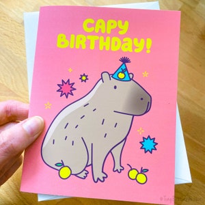 Capybara Birthday Card capy Birthday Animal - Etsy