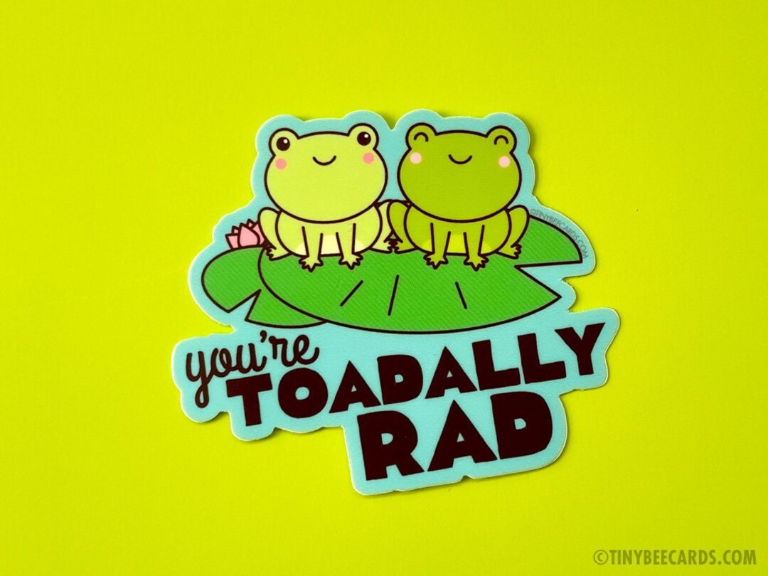 Funny Frog Vinyl Sticker "toadally Rad" - Etsy