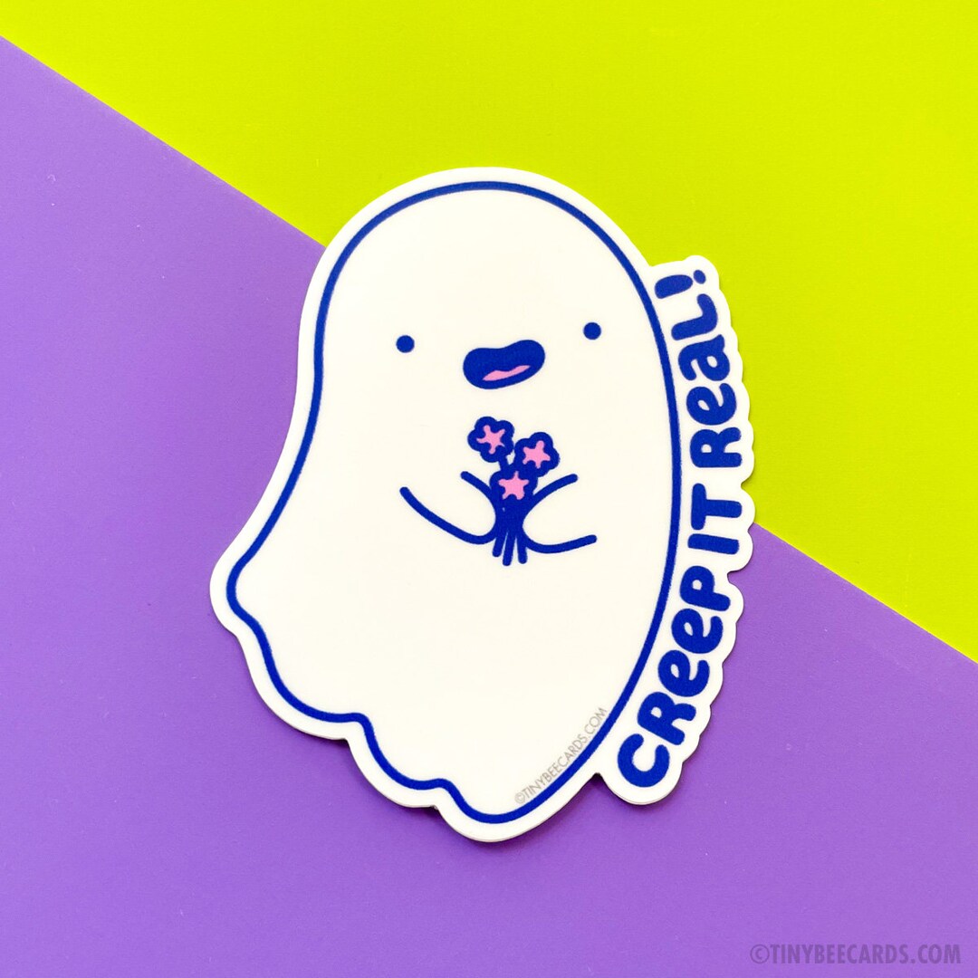 Cute Ghost Vinyl Sticker "creep It Real!" - Spooky Cute Halloween Decal ...