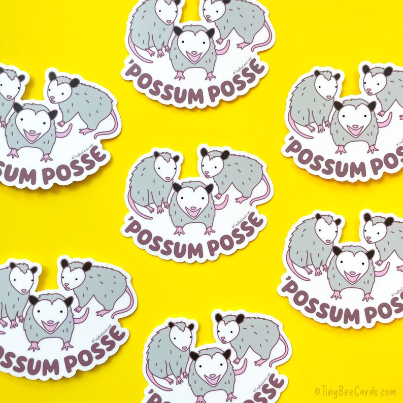Funny Opossum Pals Vinyl Sticker 'possum Posse - Etsy