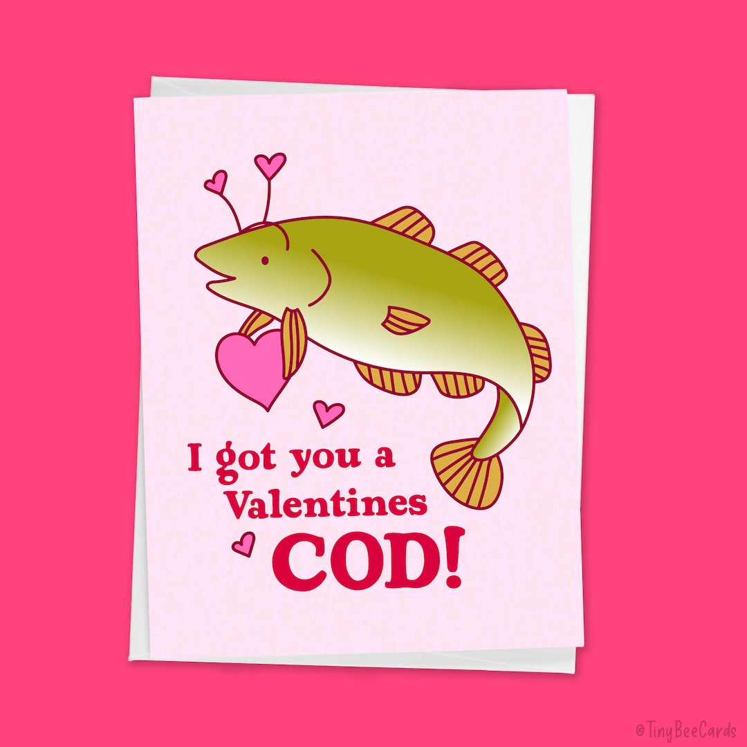 Funny Cod Valentines Day Card "got You a Valentines Cod" - Etsy