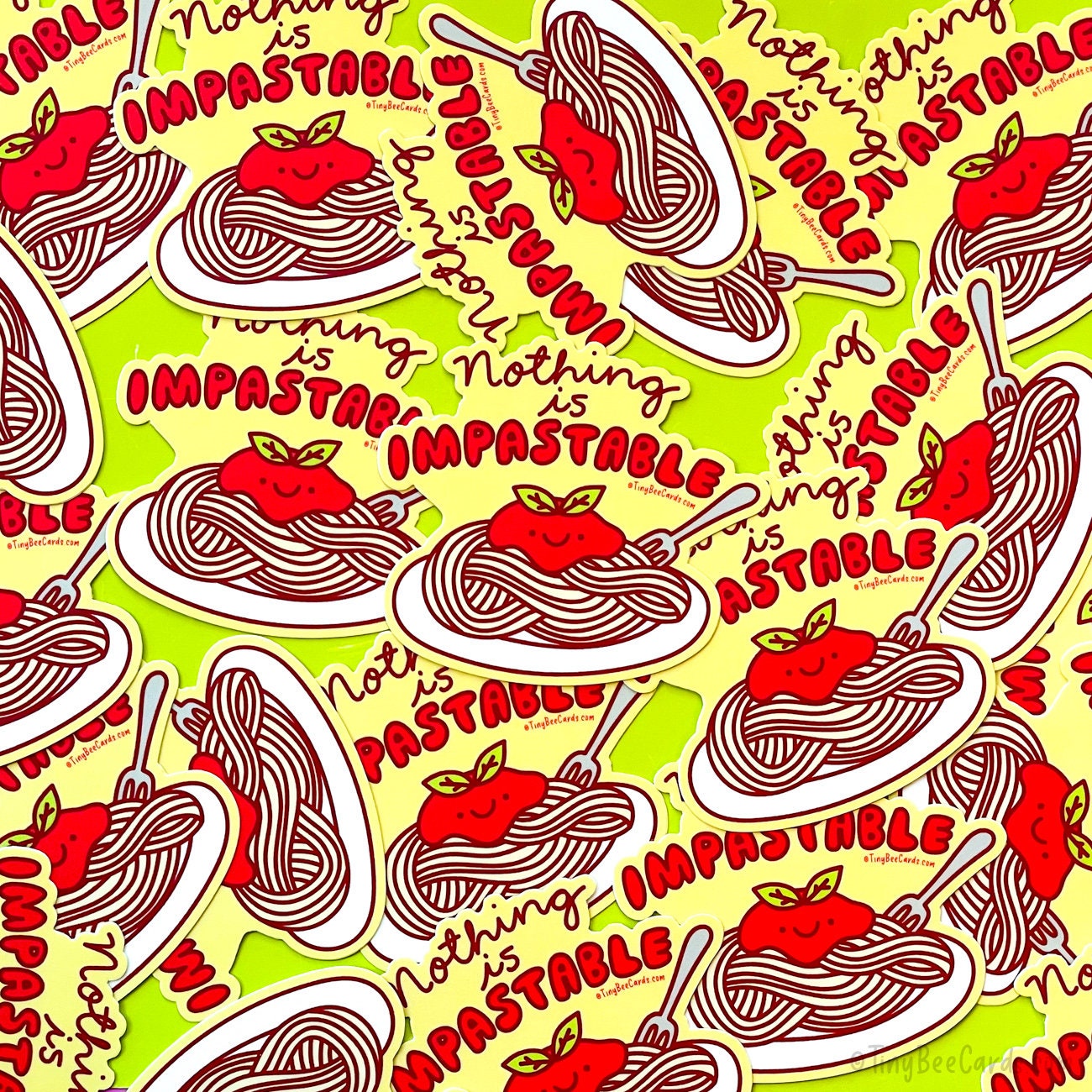 Pasta Vinyl Sticker "nothing is Impastable" - Italian Food, Spaghetti ...