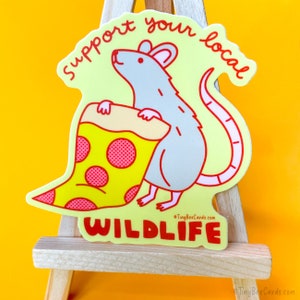 Pizza Rat Vinyl Sticker - Support Your Local Wildlife, Subway Rat New ...
