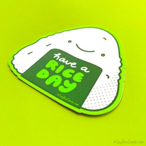Onigiri Vinyl Sticker "have a Rice Day" - Japanese Food Gift, Asian ...