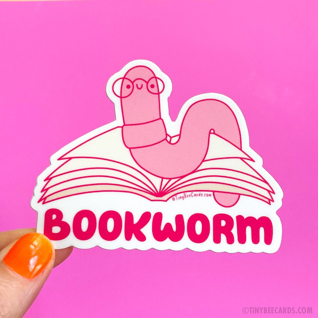 Bookworm Reading Lover Vinyl Sticker - Etsy