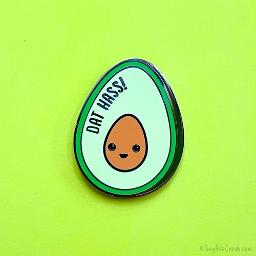 Funny Avocado Hard Enamel Pin dat Hass Foodie - Etsy