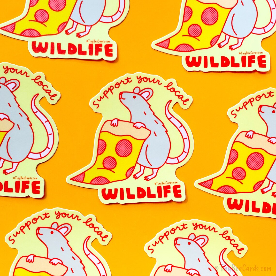 Pizza Rat Vinyl Sticker - Support Your Local Wildlife, Subway Rat New ...