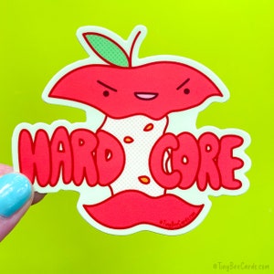 Hard Core Apple Vinyl Sticker - Etsy