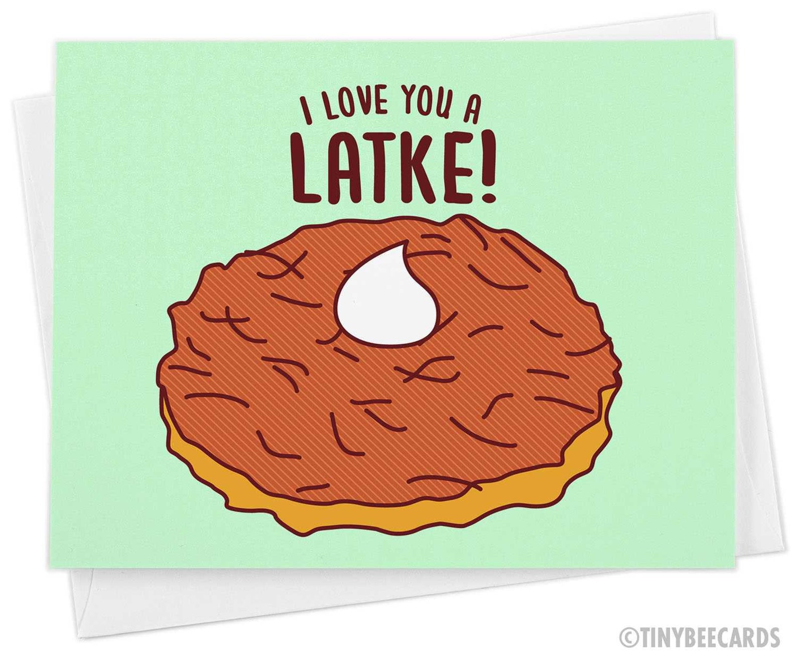 Hanukkah Latke Card love You a Latke Chanukkah | Etsy