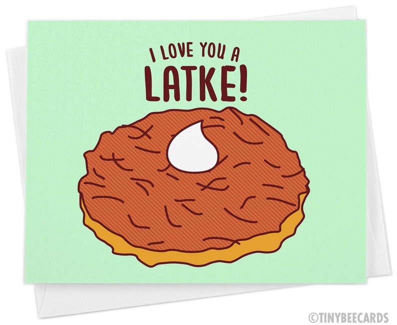 Hanukkah Latke Card love You a Latke Chanukkah - Etsy