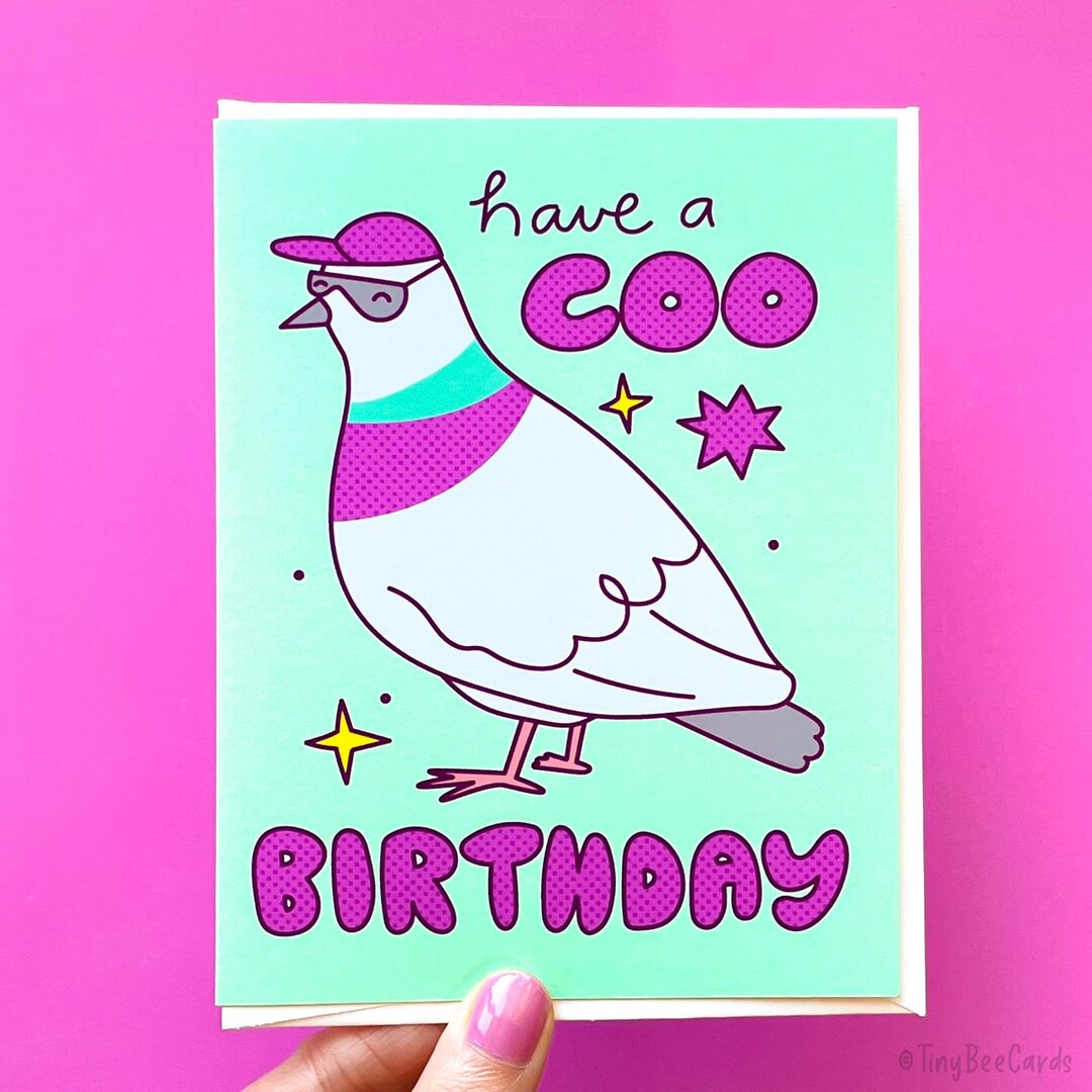 Pigeon Bday Card have a Coo Birthday Funny Cute Card for Friend, Family ...