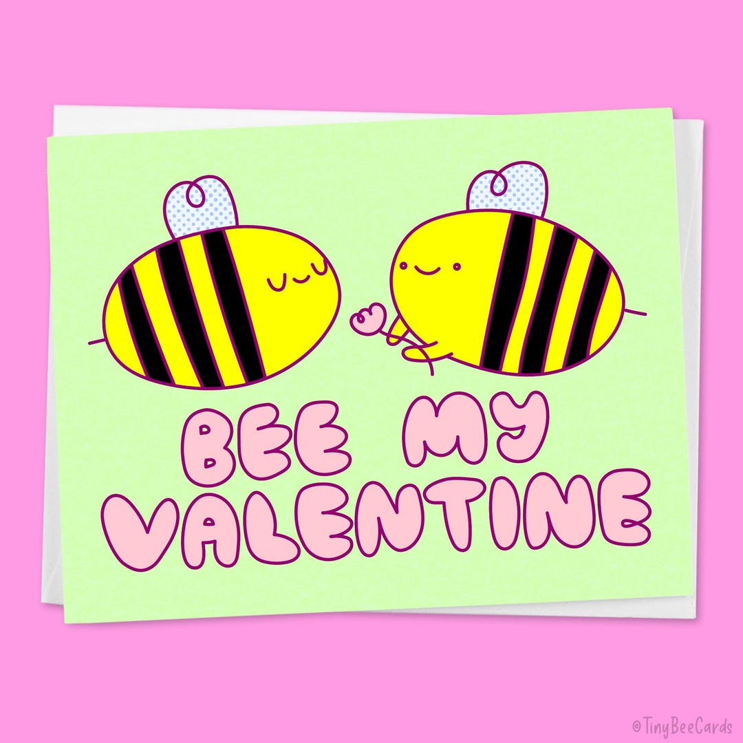 Valentines Day Card "bee My Valentine" Cute Bumblebee Gift for Husband ...