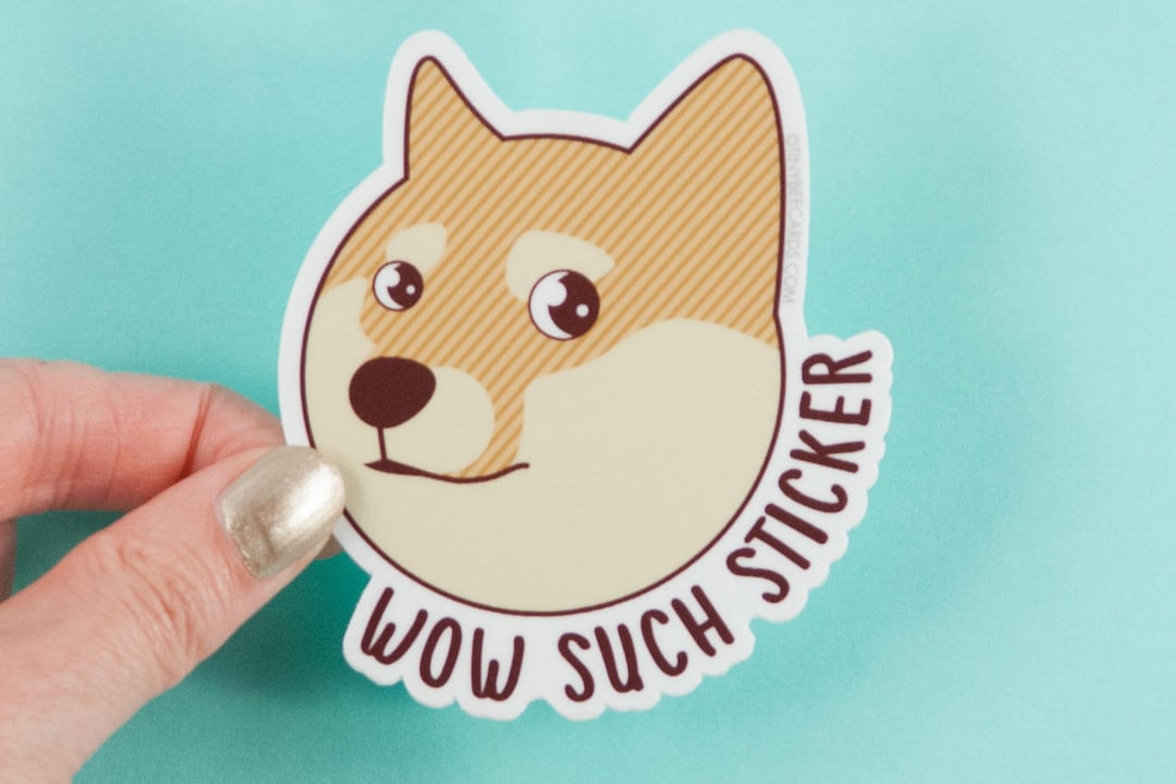 Doge Vinyl Sticker "wow Such Sticker" - Funny Doge Meme, Laptop Water ...