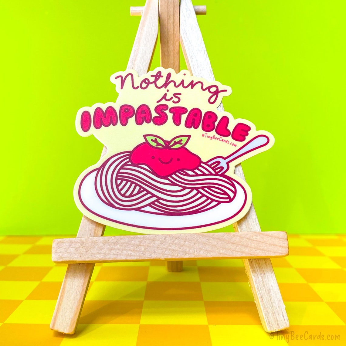 Pasta Vinyl Sticker "nothing is Impastable" - Italian Food, Spaghetti ...
