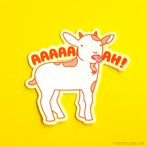 Funny Screaming Goat Vinyl Sticker - Etsy