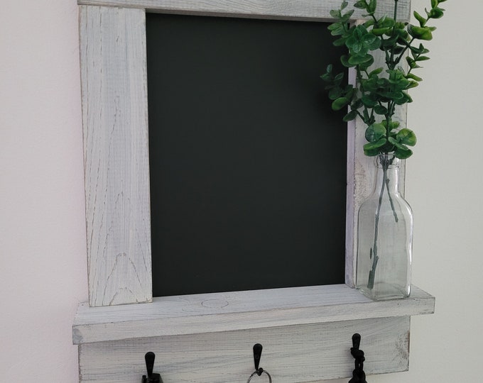 Chalkboard Whitewashed Chalkboard Wall Organizer Farmhouse - Etsy