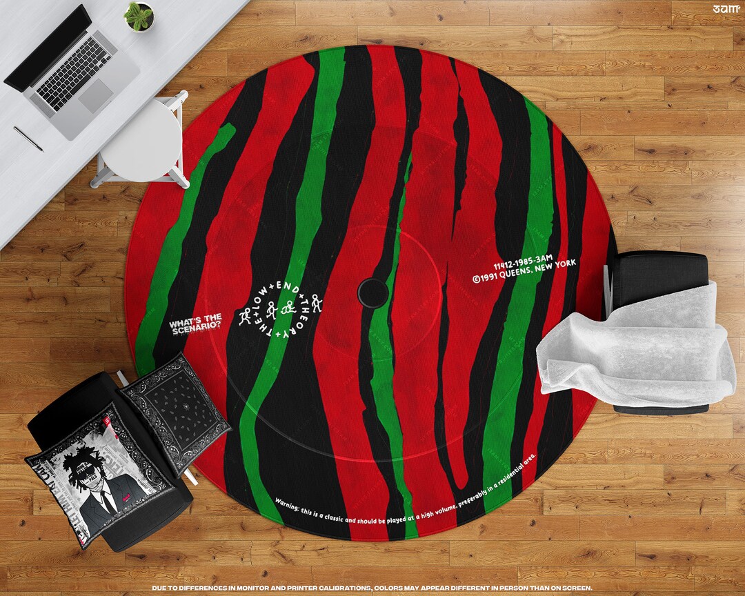 Scenario Low Pile Round Rug Hypebeast Decor, 1990s Hip-hop Living Room ...