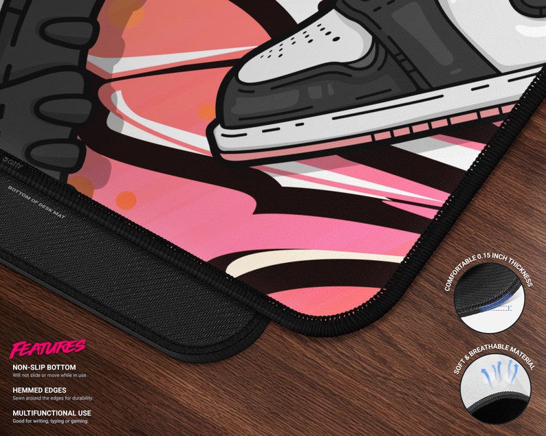 Graffiti Rust Pink Ones Desk Mat XL Gaming Mouse Pad Large - Etsy