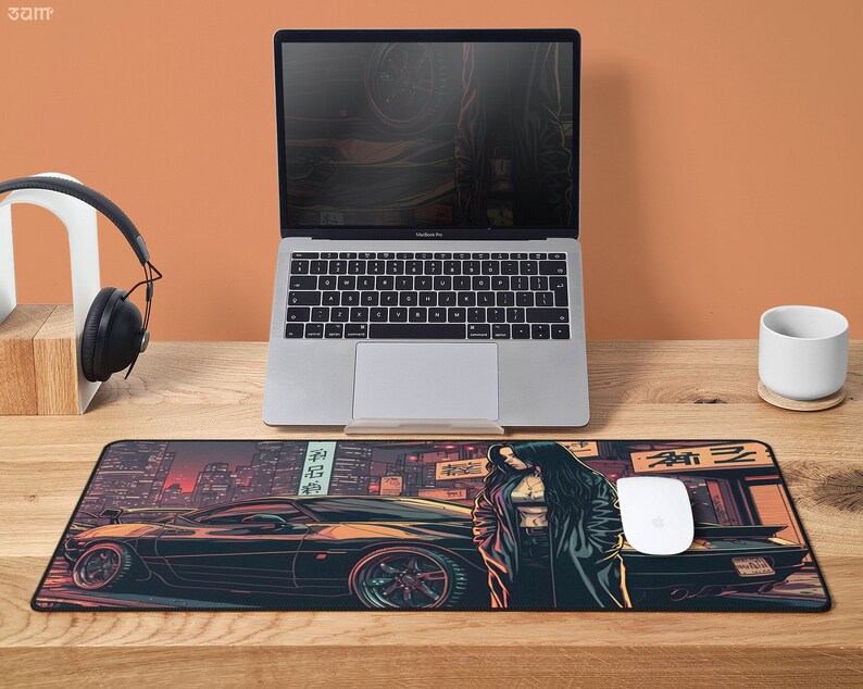 Midnight Racer XL Gaming Mouse Pad Anime Girl Tokyo Sports - Etsy