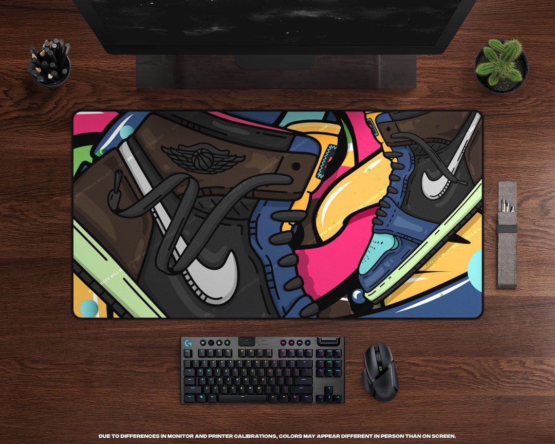 Graffiti Bio Hack Ones Desk Mat • XL Gaming Mouse Pad, Large Gaming Mat ...