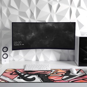 Graffiti Rust Pink Ones Desk Mat • XL Gaming Mouse Pad, Large Gaming ...