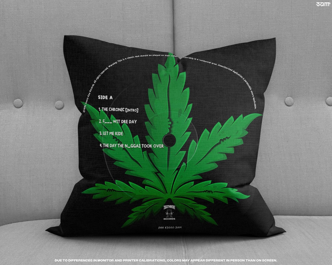 The Chronic Weed Leaf Throw Pillow 90s Hip Hop Album Inspired, Hip-hop ...