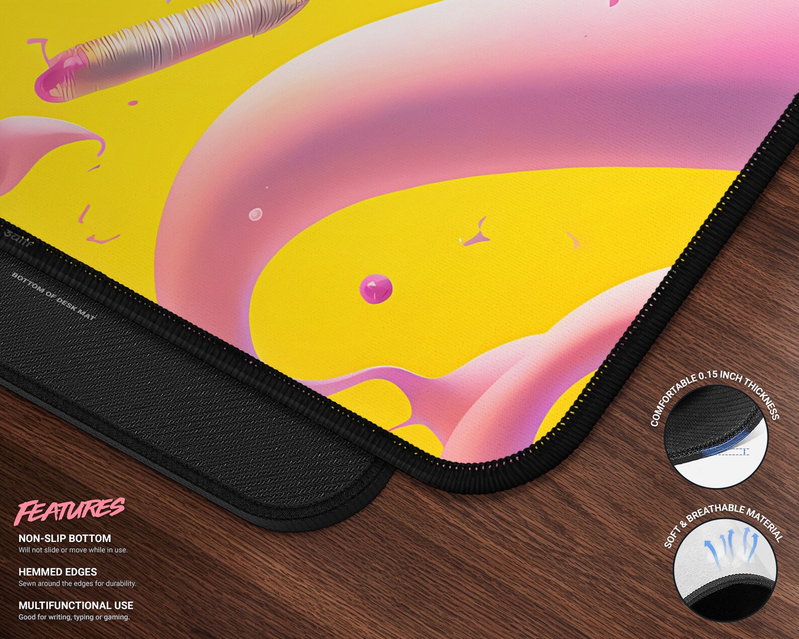 Kawaii Curls Gaming Mouse Pad Anime Pink Hair Brown Skin - Etsy